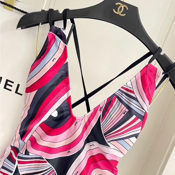 Emilio Pucci | Swim | Emilio Pucci Geometric Print Thinstrap Onepiece ...